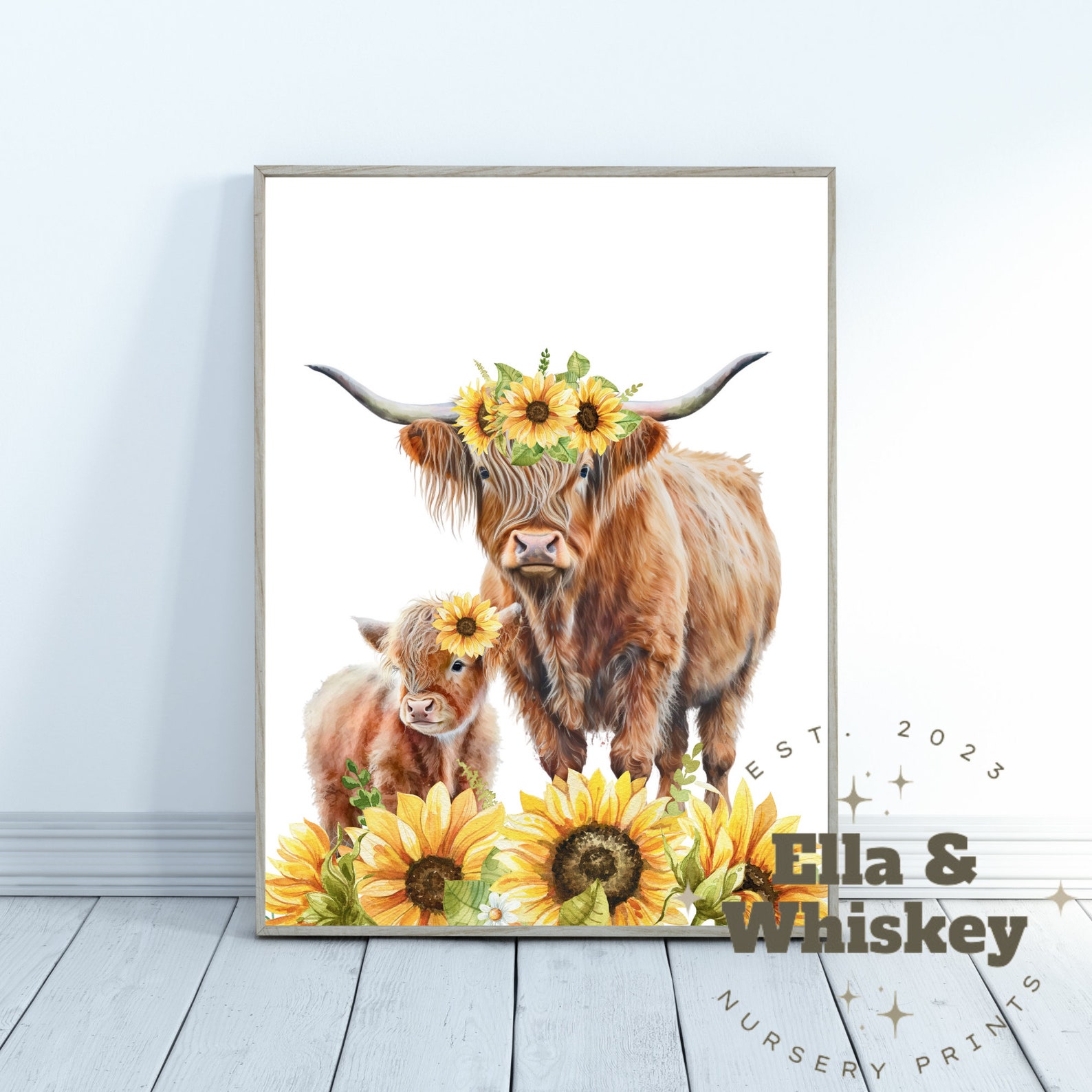 Rustic Nursery Highland Cow and Sunflower Prints Set of 3 you Are My ...
