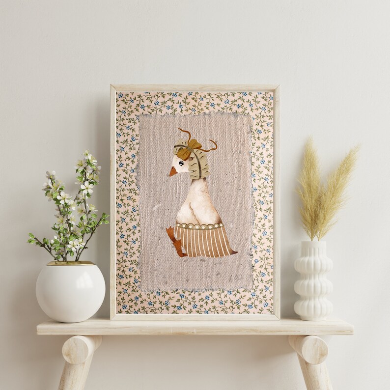 Vintage-style Nursery Art: Silly Goose Printable Wall Art, Vintage Duck ...