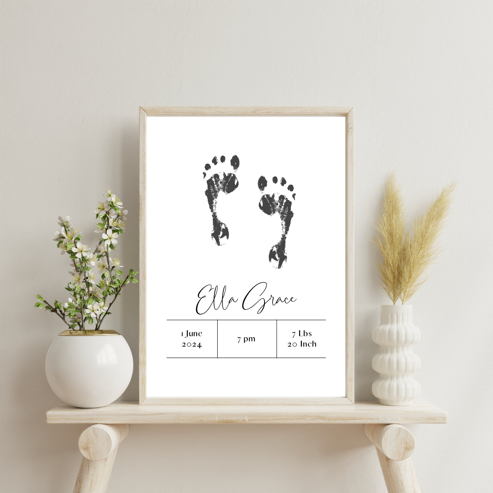 Customizable Birth Details Poster Personalized Birth Statistics Print ...