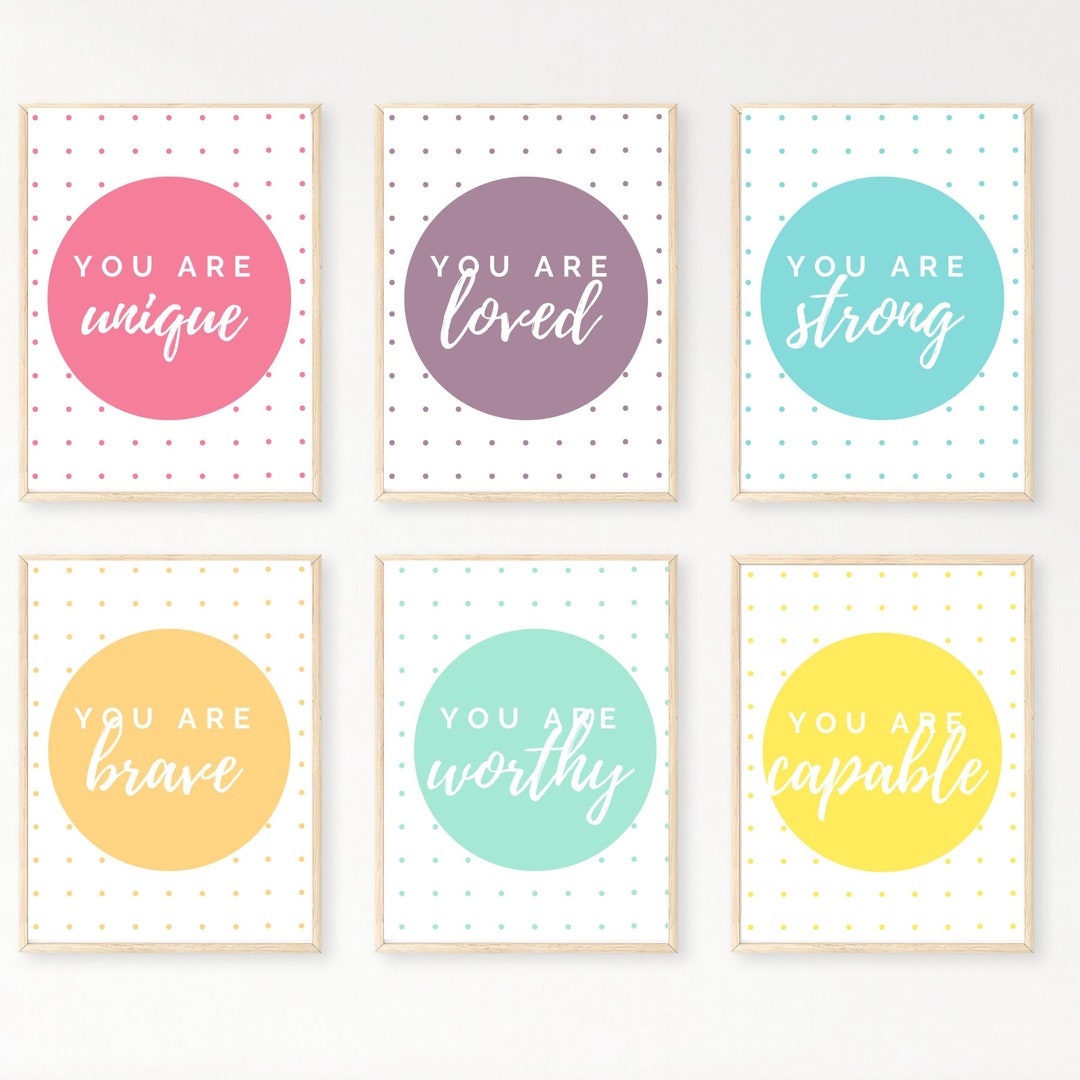 Pastel Rainbow Affirmations Set of 6 Digital Downloadable - Etsy