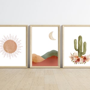 Trendy Cactus Print: Instant Download, Boho Wall Decor, Southwest ...