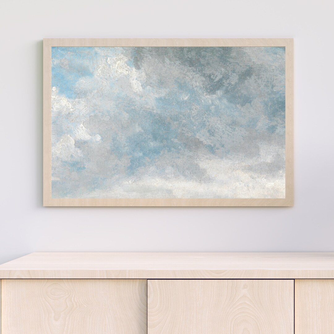 Clouds Wall Art, Blue Sky and Clouds Wall Decor, Instant Download ...