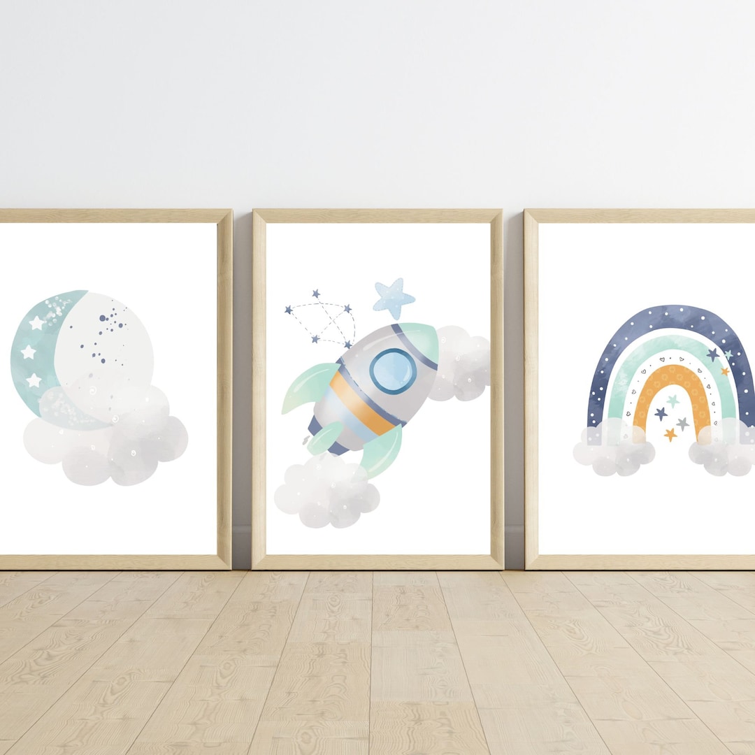 Astronaut Nursery Wall Art - Space-themed Prints for Kids' Room ...