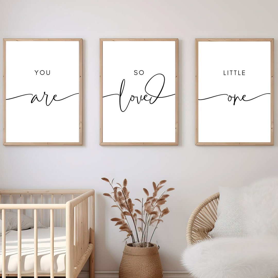 Minimalist Nursery Wall Art - 'you Are so Loved' Digital Print Set ...