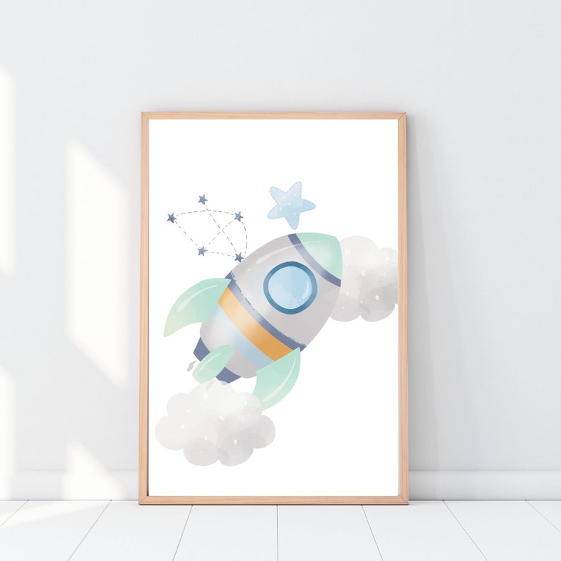 Astronaut Nursery Wall Art - Space-themed Prints for Kids' Room ...