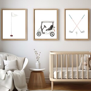 Golf Themed Nursery Decor, Set of 3 Digital Downloads, Cute Golf Clubs ...