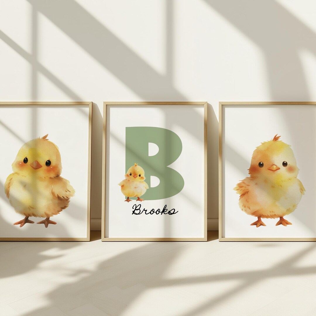 Farm Animal Nursery Wall Art, Baby Chick Printable, Watercolor Chick ...