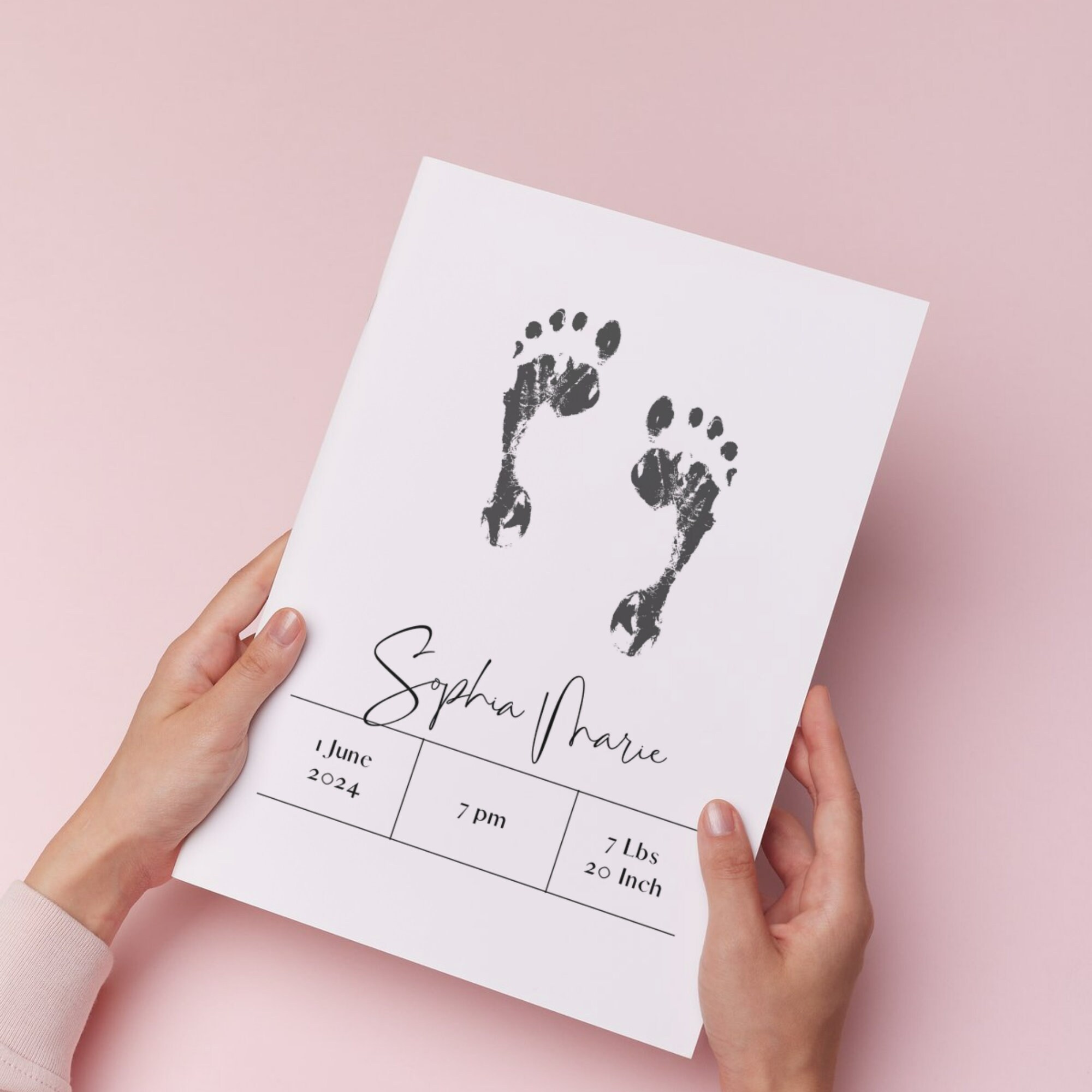 Customizable Birth Details Poster Personalized Birth Statistics Print ...