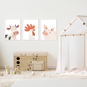 Farm Nursery Prints, Cute Farm Animal Wall Decor for Kids' Nurseries ...