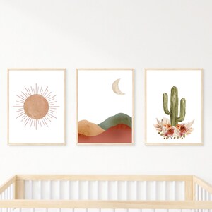 Trendy Cactus Print: Instant Download, Boho Wall Decor, Southwest ...
