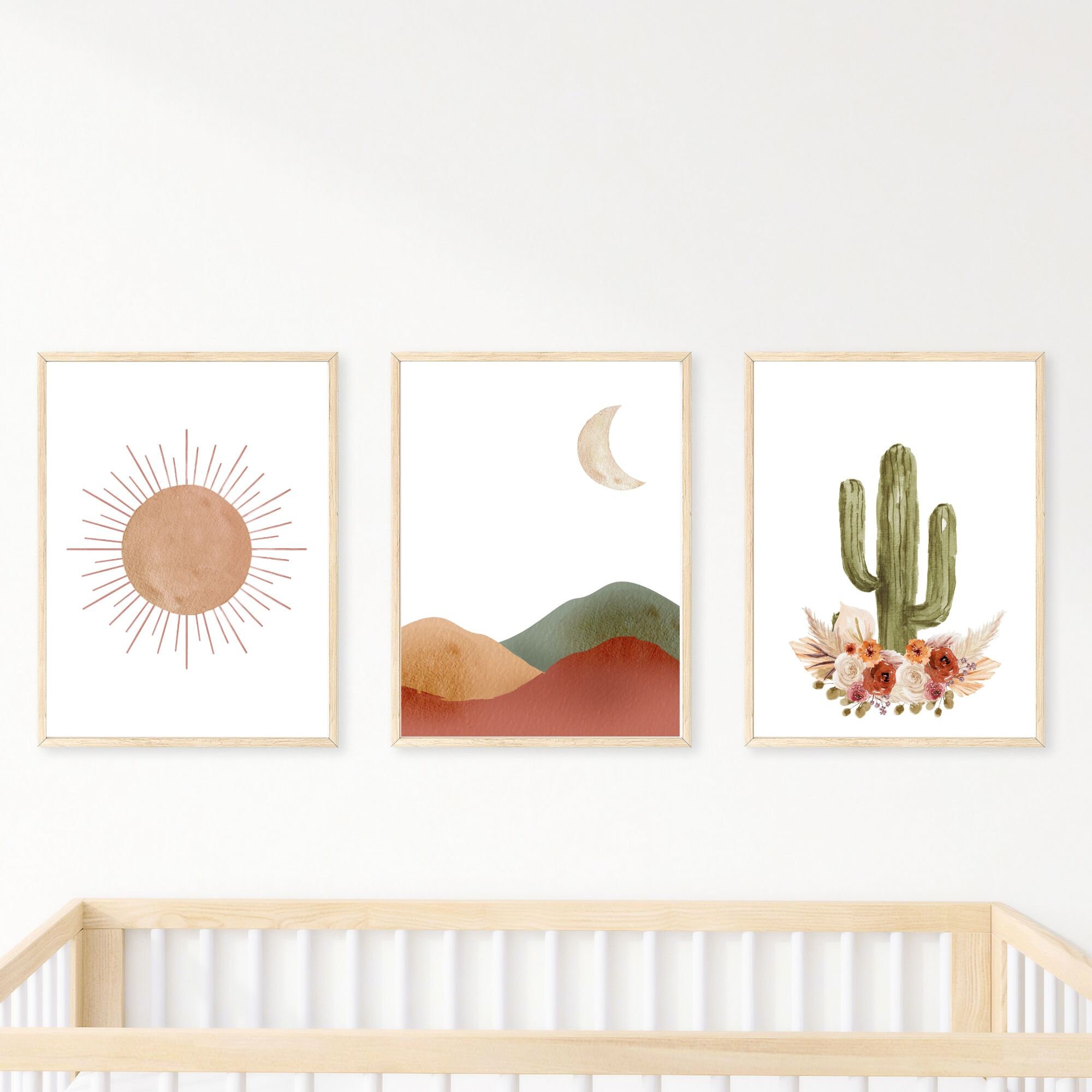 Trendy Cactus Print: Instant Download, Boho Wall Decor, Southwest ...