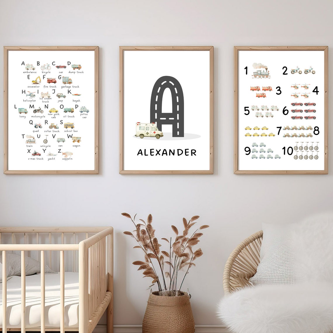Printable Vehicle ABC Poster: Personalized Transportation Alphabet ...
