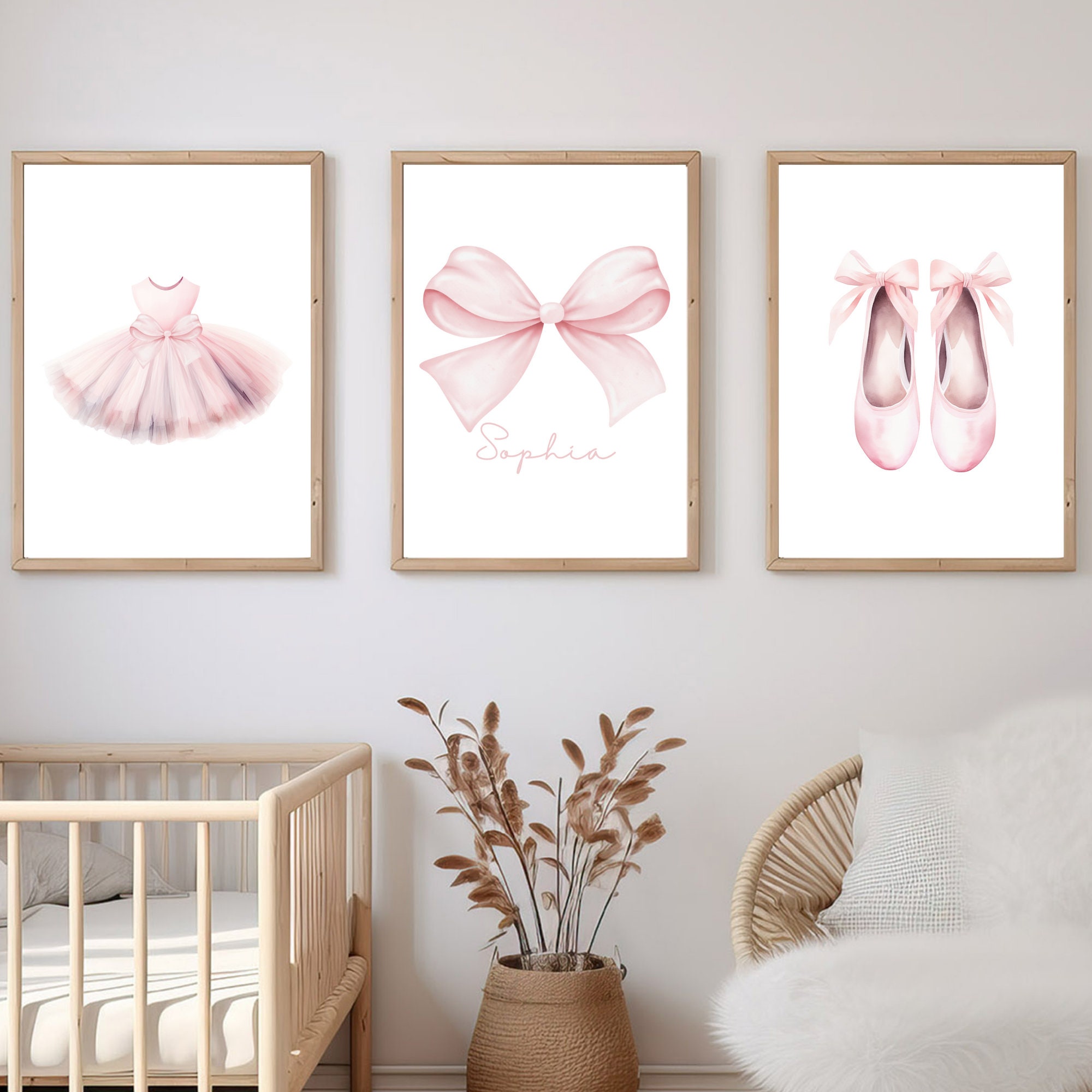 Baby Girl Ballet Nursery Prints, Ballerina Nursery Wall Art, Little ...