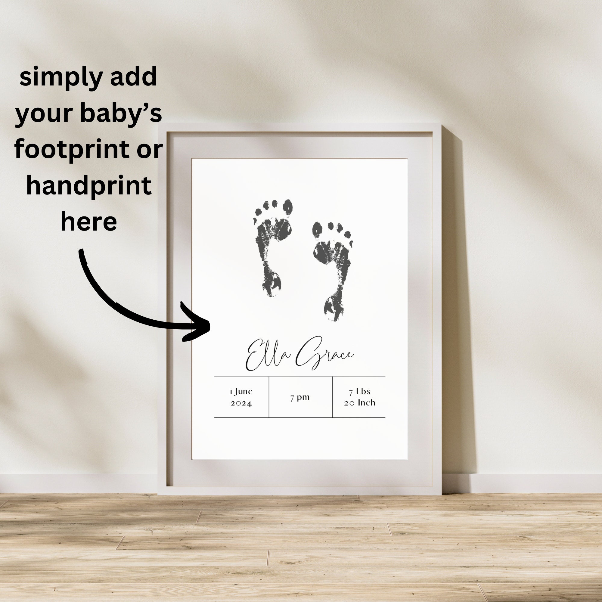 Customizable Birth Details Poster Personalized Birth Statistics Print ...