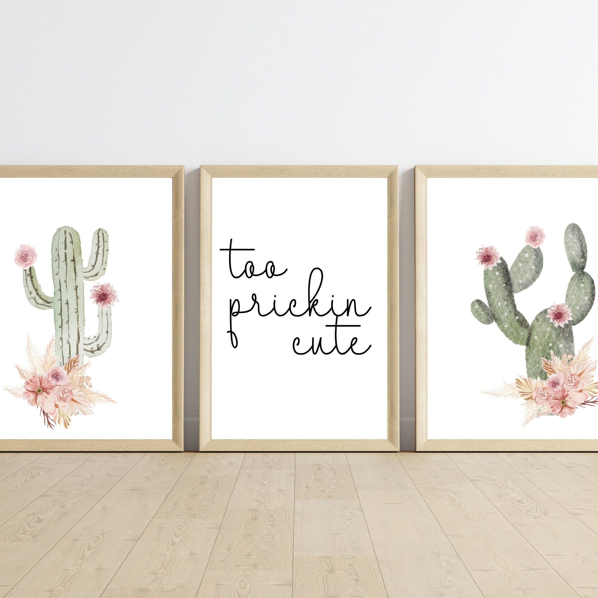 Boho Cactus Print, Printable Boho Wall Art, Cactus Wall Art ...