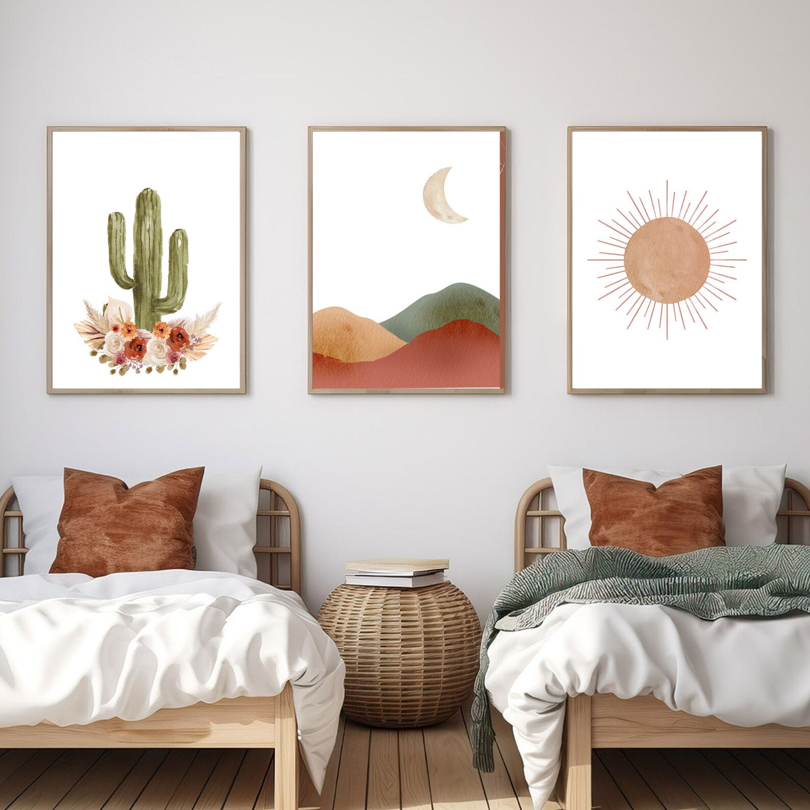 Trendy Cactus Print: Instant Download, Boho Wall Decor, Southwest ...