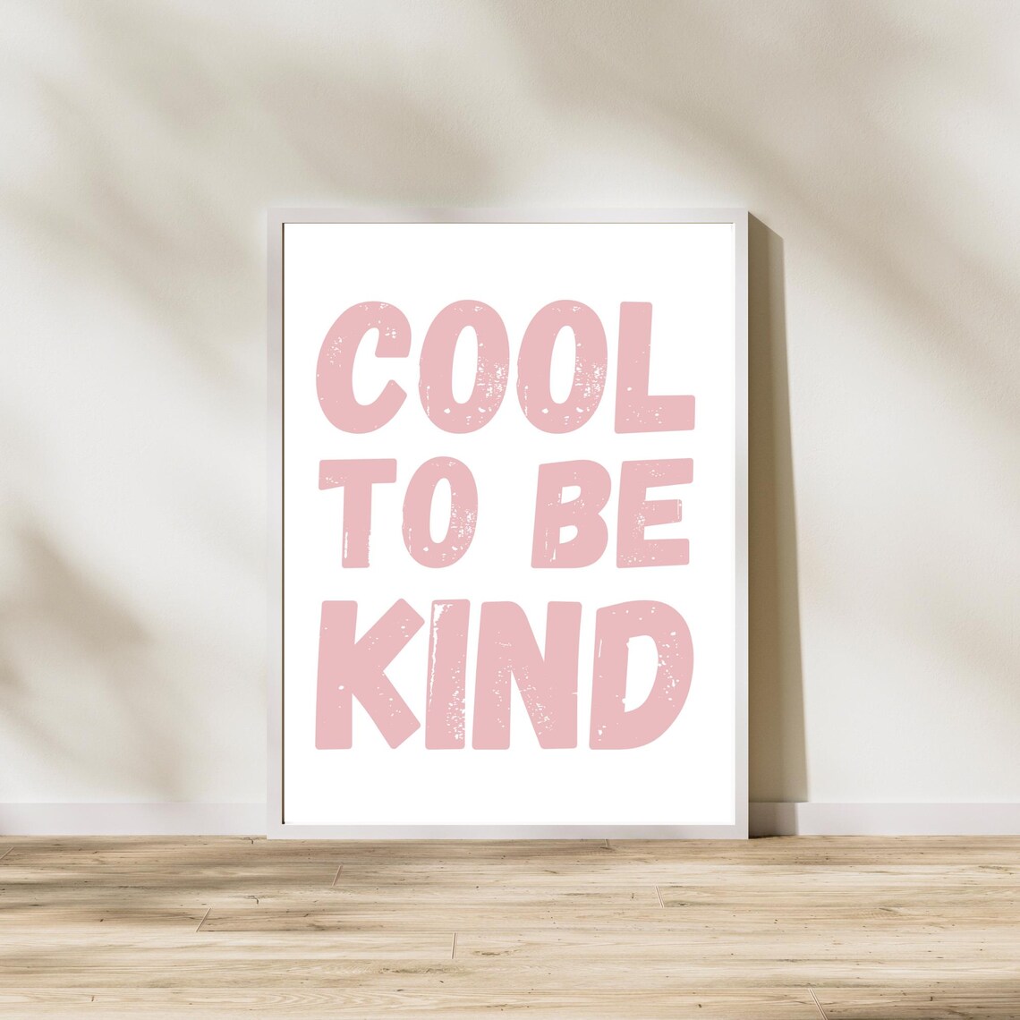 Cool to Be Kind Checkered Print, Modern Nursery Wall Art, Pink Playroom ...