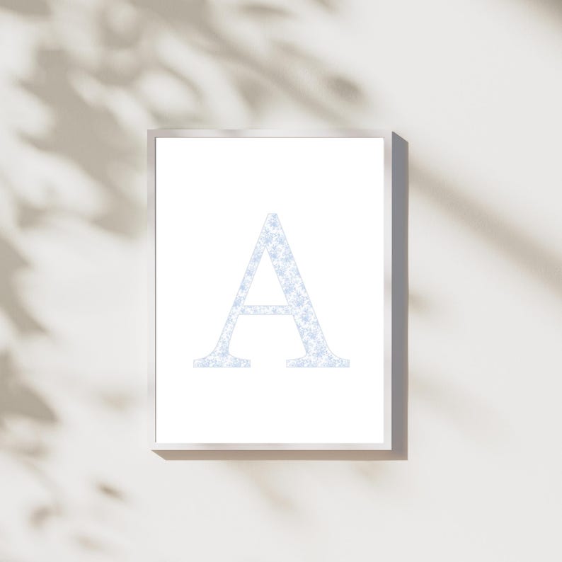 Custom Initial Print Monogram Digital Print Personalized Letter Print ...