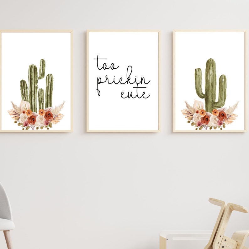 Boho Cactus Print, Printable Boho Wall Art, Cactus Wall Art ...