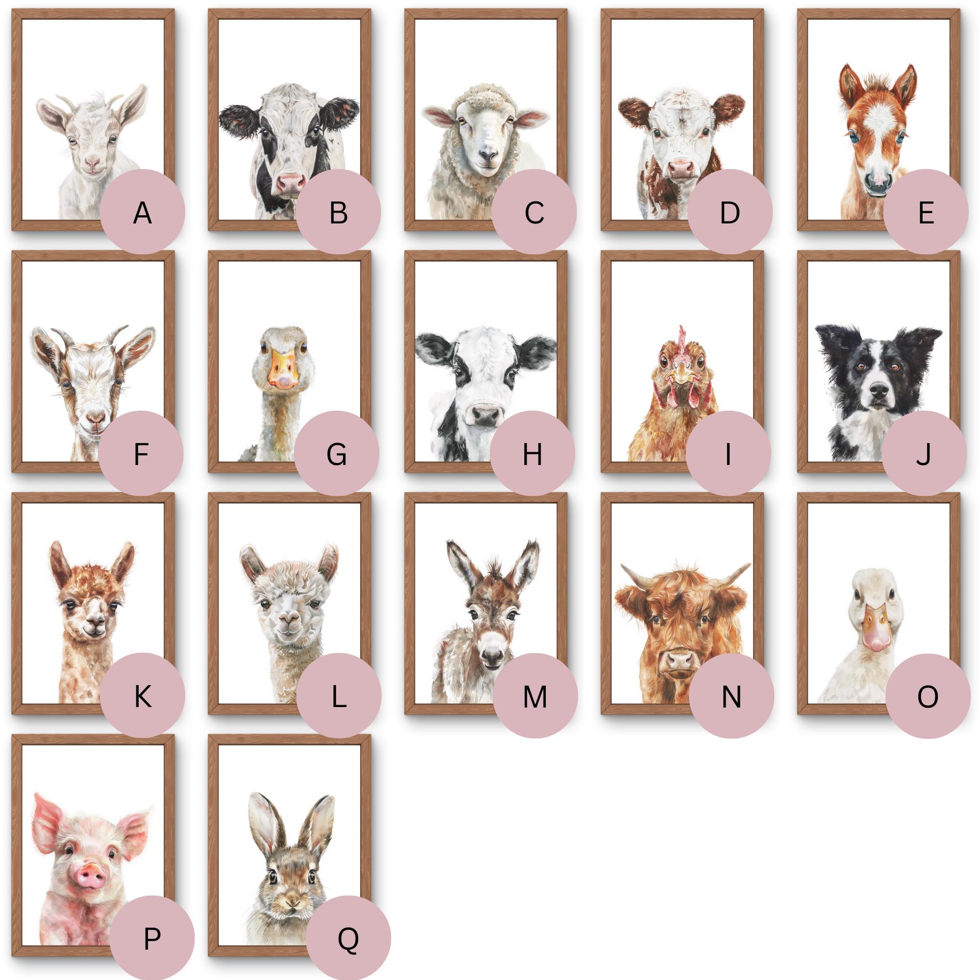 Adorable Farm Animal Nursery Print Barnyard Decor for Kids' Rooms Duck ...