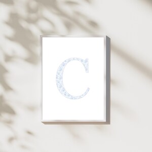 Custom Initial Print Monogram Digital Print Personalized Letter Print ...
