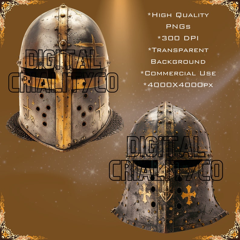 Knight Templar Helmet Clipart Bundle 13 Century Crusader Edition! - Etsy