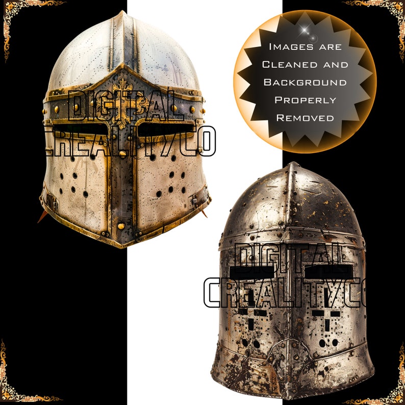 Knight Templar Helmet Clipart Bundle 13 Century Crusader Edition! - Etsy