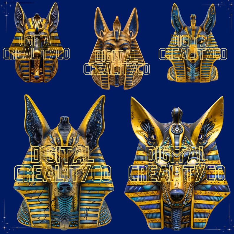 Egyptian Anubis GOD Clipart Bundle Blue Golden Edition! - Etsy