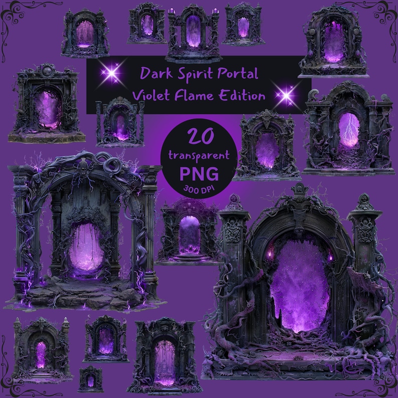 Dark Spirit Portal Clipart Bundle Violet Flame Edition! - Etsy