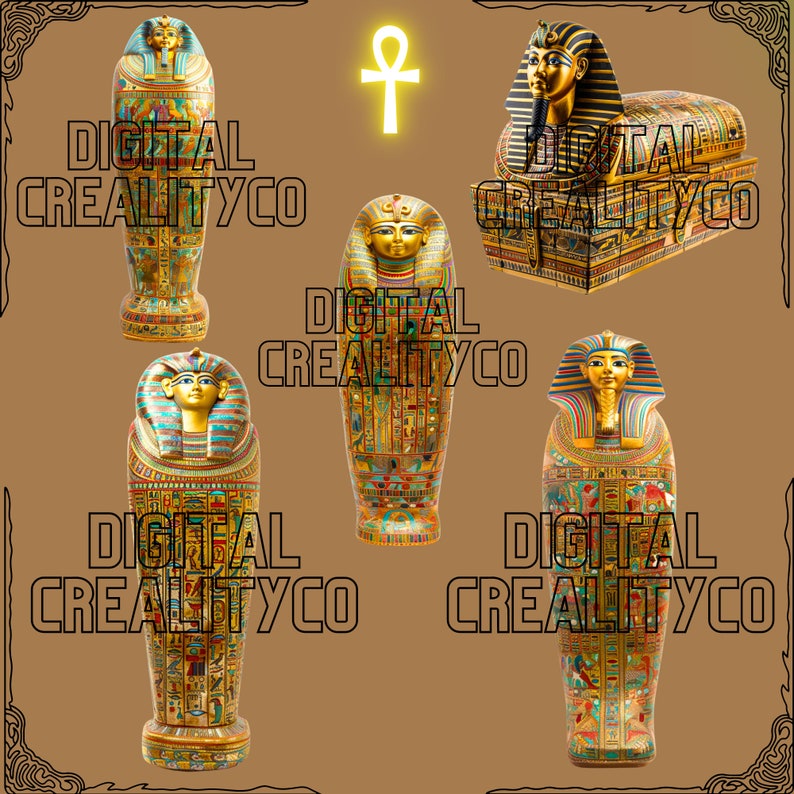 Egyptian Sarcophagus Clipart Bundle King Tut's Edition - Etsy