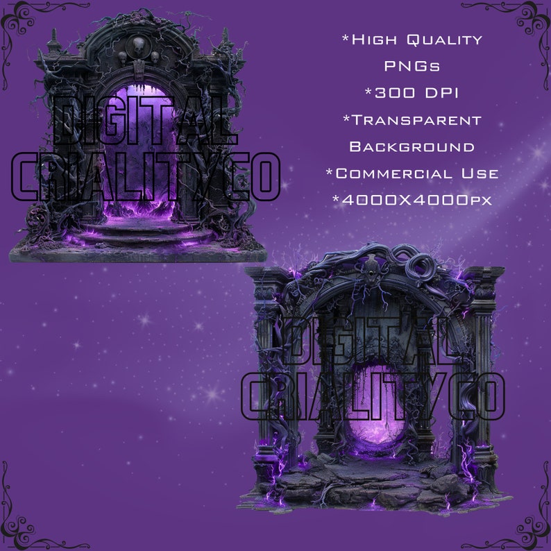 Dark Spirit Portal Clipart Bundle Violet Flame Edition! - Etsy
