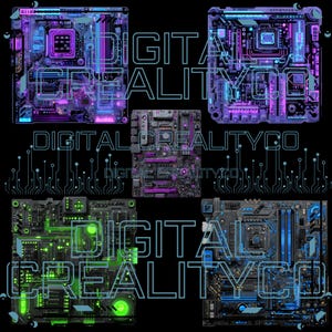 Cybersynth Motherboard Pack Clipart Bundle! Digital Nexus Edition - Etsy