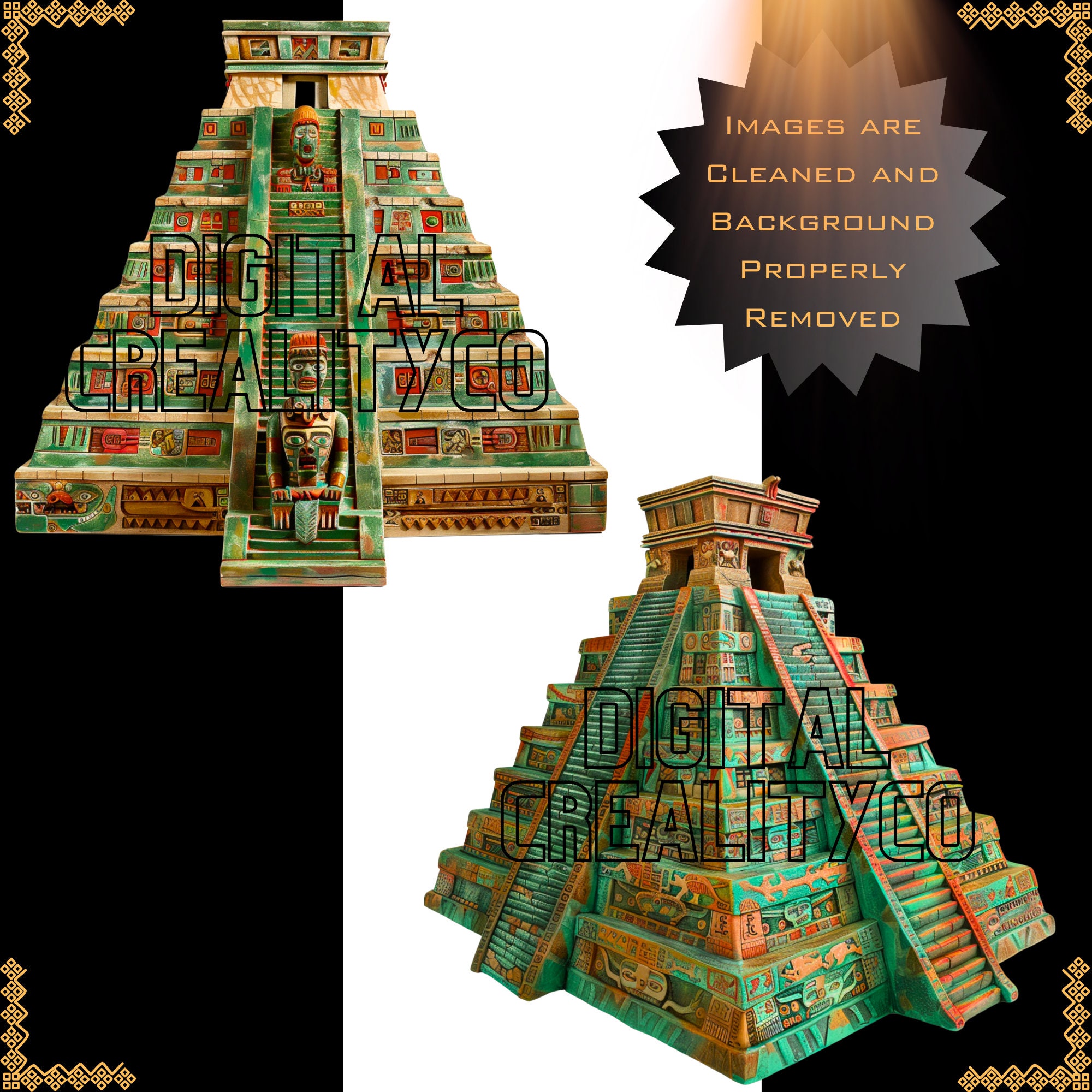 Aztec Mexican Pyramid Clipart Bundle Santa Cecilia Edition - Etsy