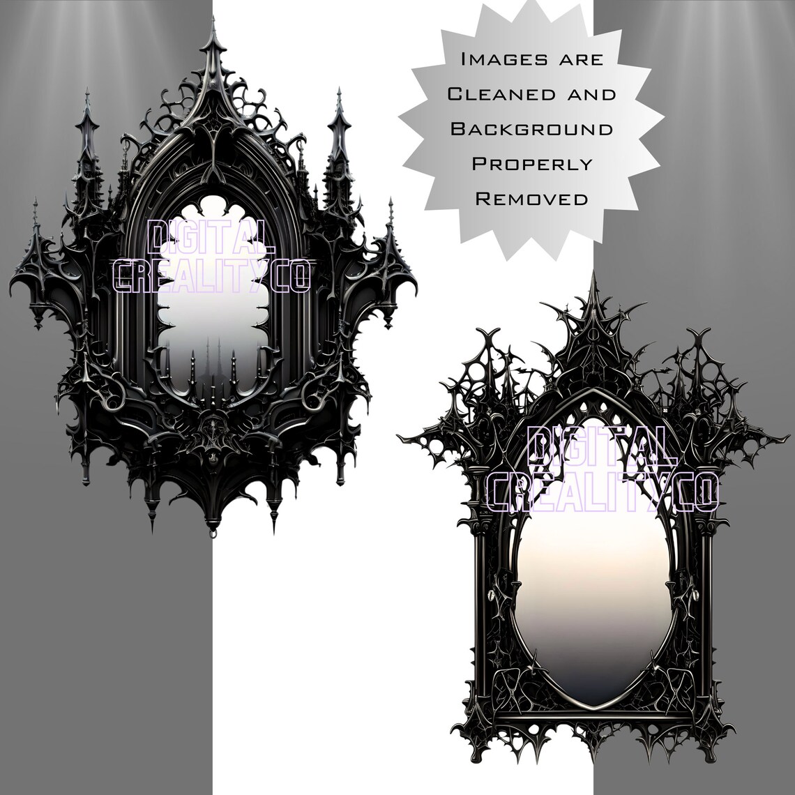 Black Gothic Mirrors Darkness Edition Bundle Digital PNG Files - Etsy