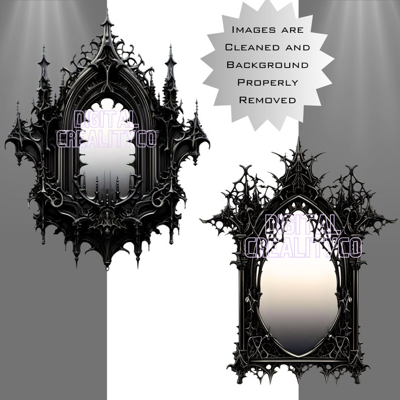 Black Gothic Mirrors Darkness Edition Bundle Digital PNG Files - Etsy