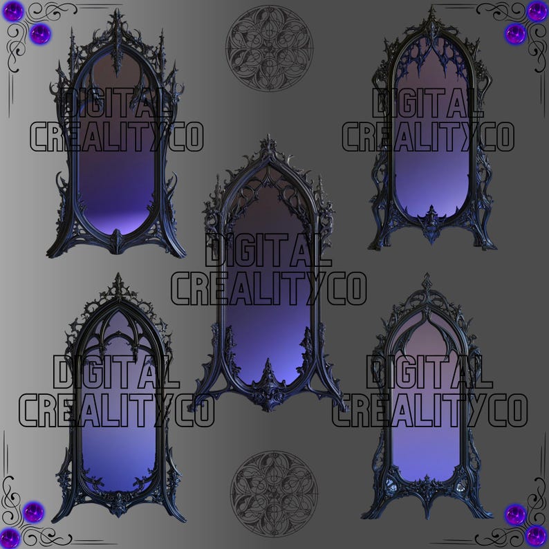 Gothic Midnight Mirror Clipart Bundle Nocturnal Edition - Etsy