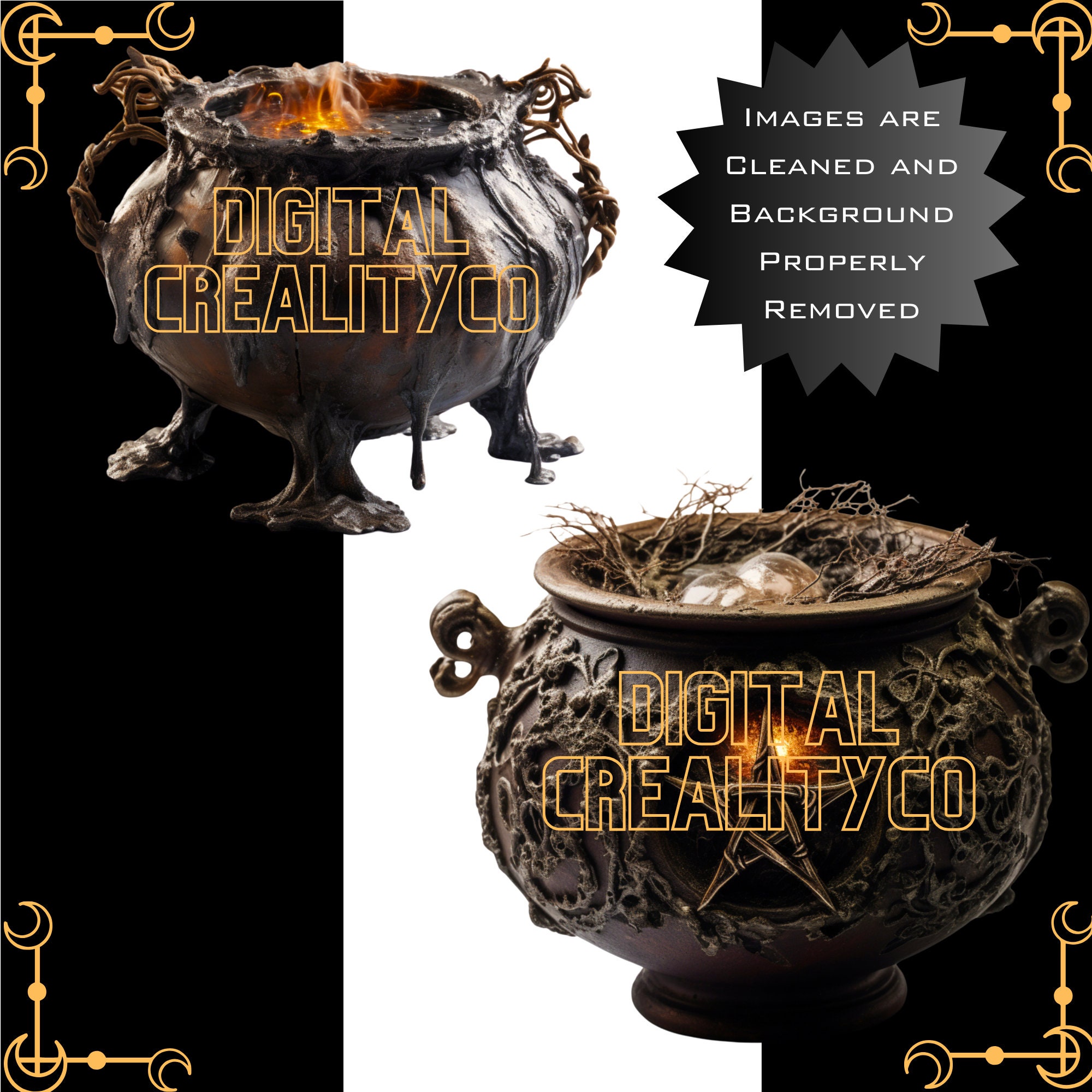 Antique Witchcraft Cauldron Bundle! Pentacle Edition - Etsy