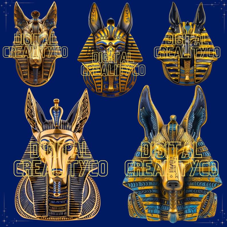 Egyptian Anubis GOD Clipart Bundle Blue Golden Edition! - Etsy