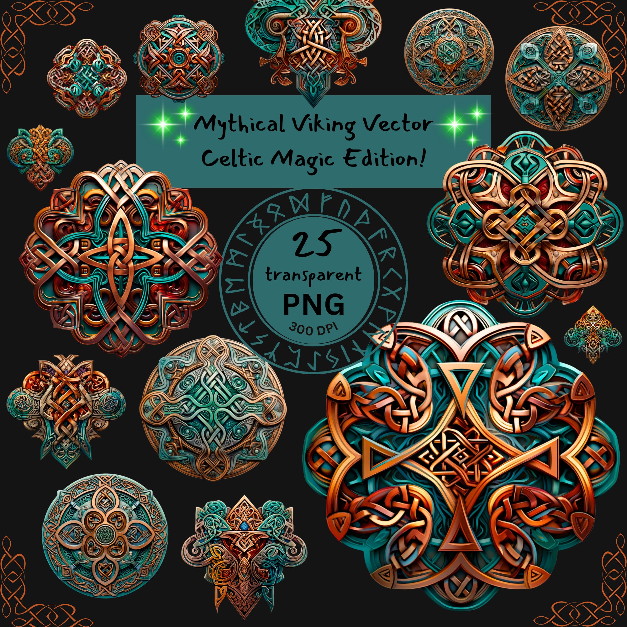 Mythical Viking Vector Clipart Bundle! Celtic Magic Edition - Etsy