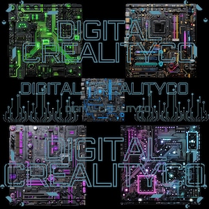 Cybersynth Motherboard Pack Clipart Bundle! Digital Nexus Edition - Etsy