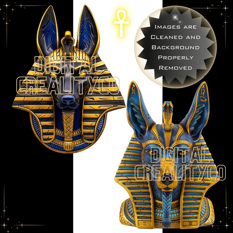 Egyptian Anubis GOD Clipart Bundle Blue Golden Edition! - Etsy