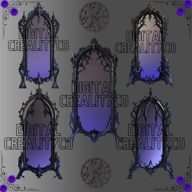 Gothic Midnight Mirror Clipart Bundle Nocturnal Edition! - Etsy