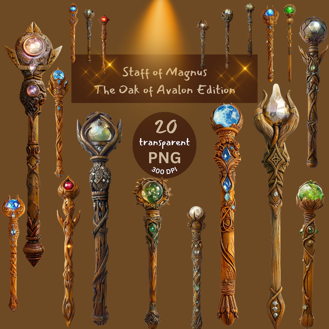 Staff of Magnus Clipart Bundle the Oak of Avalon Edition! - Etsy