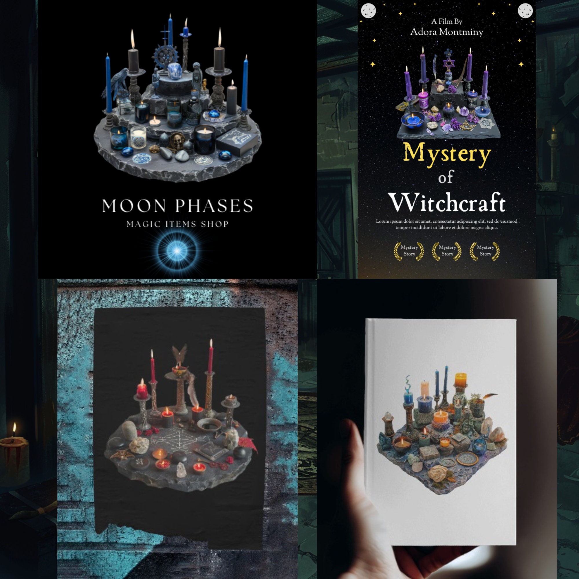 Elemental Witchcraft Altar Clipart Bundle Black Stoned Edition - Etsy