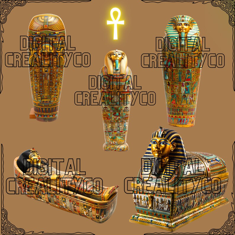 Egyptian Sarcophagus Clipart Bundle King Tut's Edition - Etsy