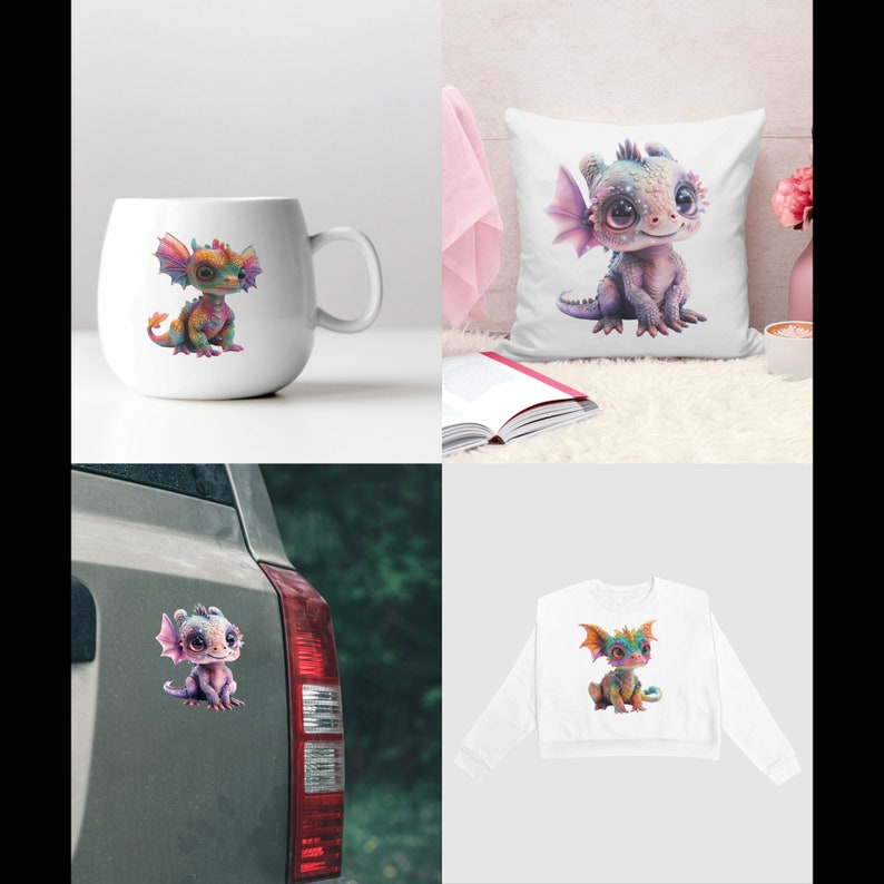 Glimmer Baby Dragon Clipart Bundle Fantasy Edition - Etsy