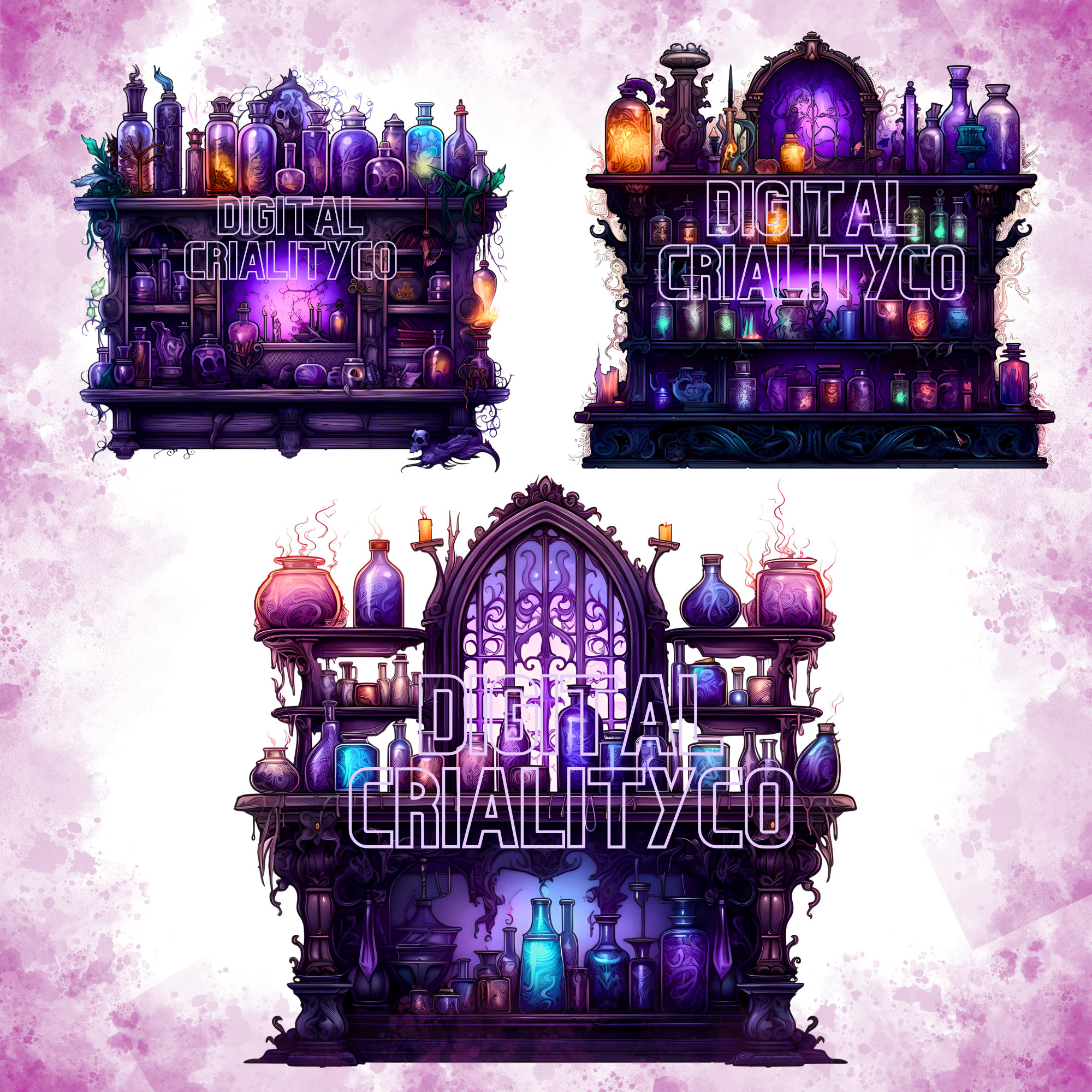 Gothic Apothecary Digital Clipart Spiritual Violet Bundle 20 PNG Files ...