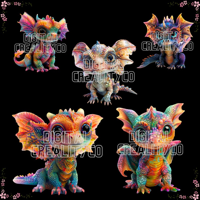 Glimmer Baby Dragon Clipart Bundle Fantasy Edition! - Etsy