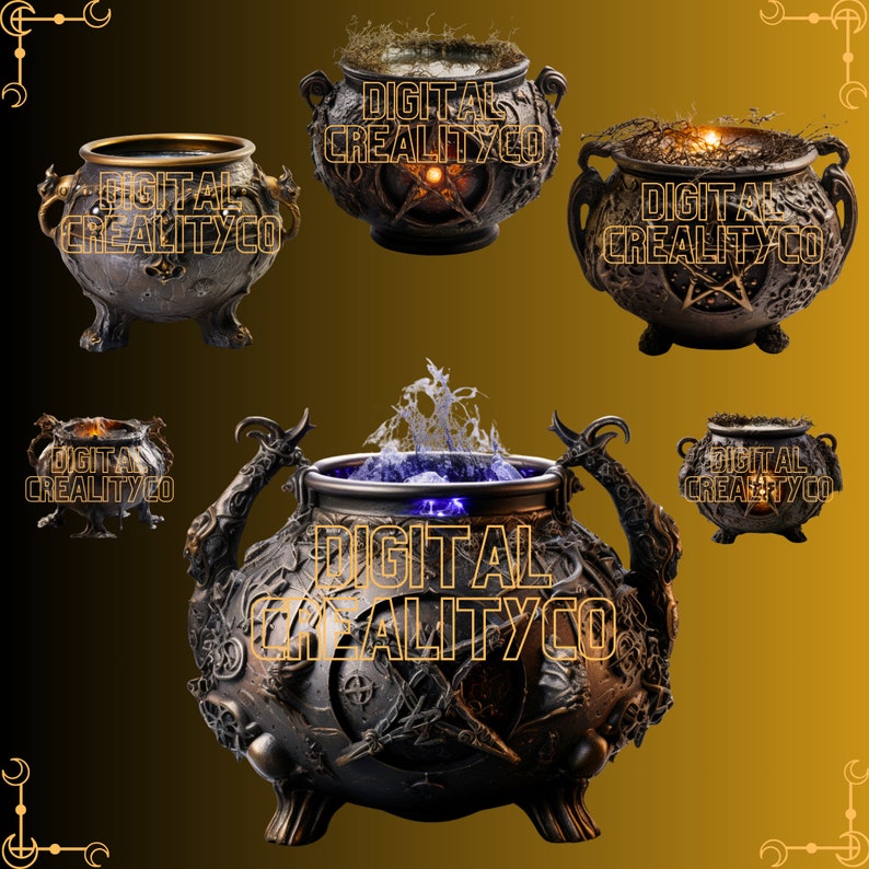 Antique Witchcraft Cauldron Bundle! Pentacle Edition - Etsy