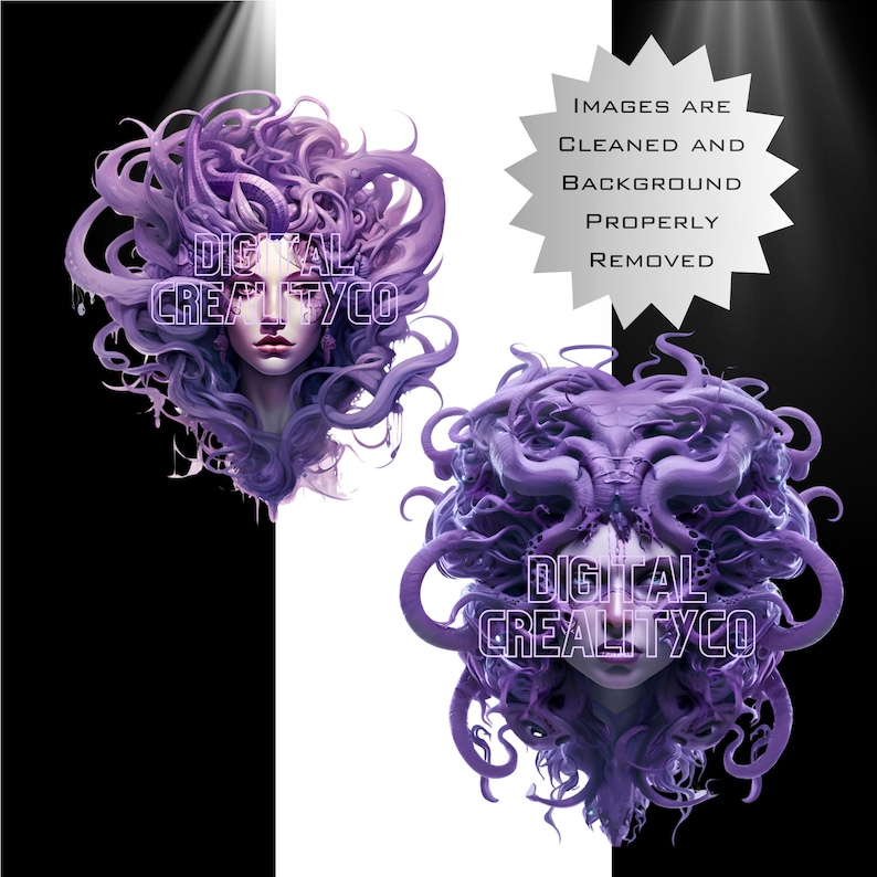 Greek Mythology Purple Medusa Gorgon Bundle 20 PNG Files - Etsy